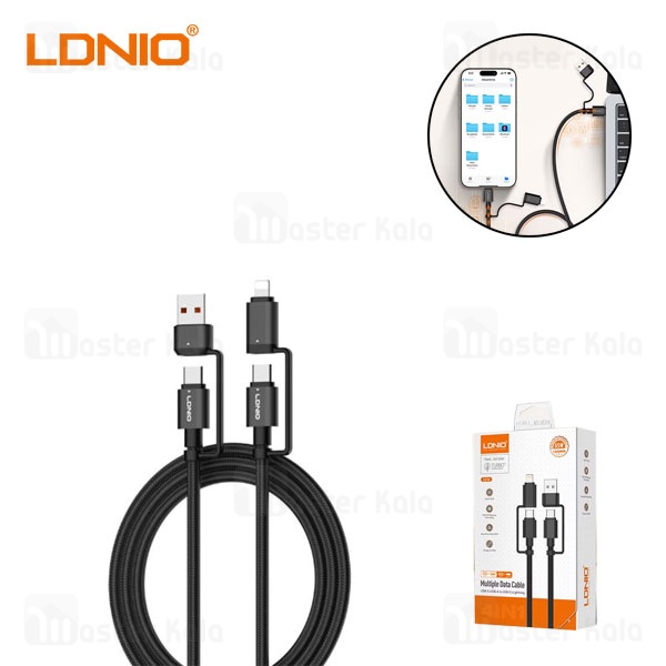 قیمت و خرید کابل شارژ 65 وات 4 در 1 الدینیو مدل Lc 16